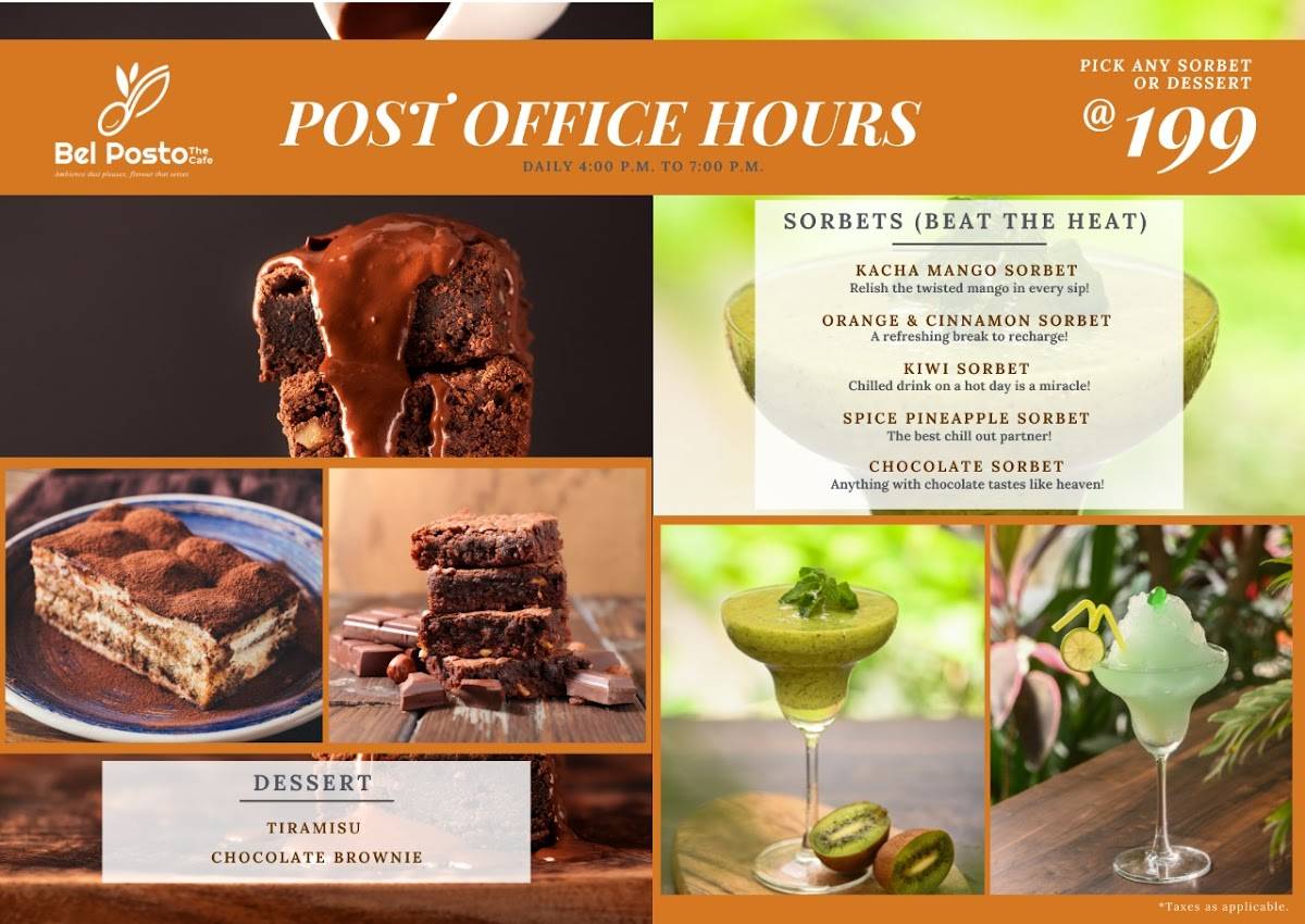 Menu at Bel Posto The Cafe, Hyderabad, Road 44