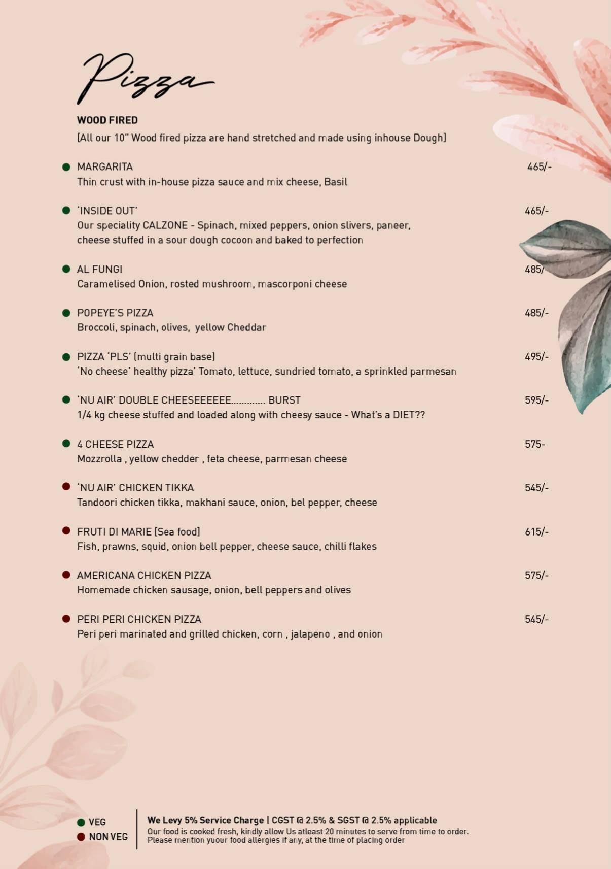 Menu at PEBBLE The Jungle Lounge, Bengaluru