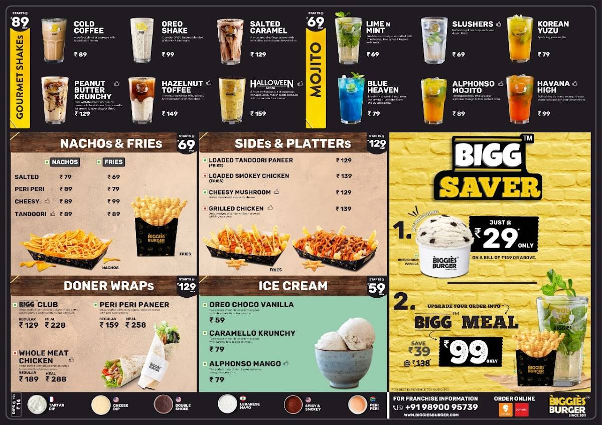 Menu at Biggies Burger (cloud Kitchen) : Electronic City Phase 2 ...