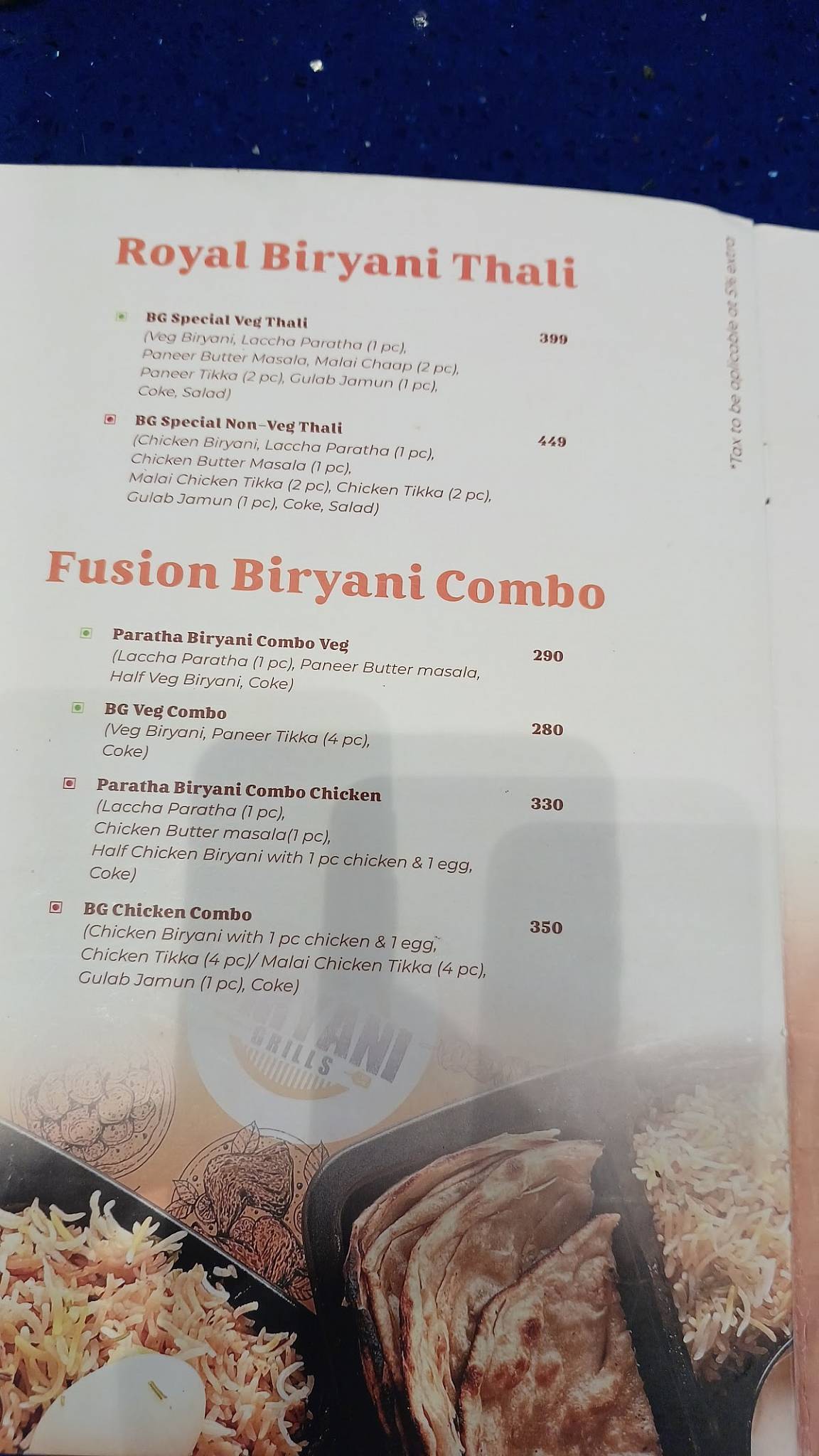 Menu at Biryani Grills, Patna, Rajmati Complex