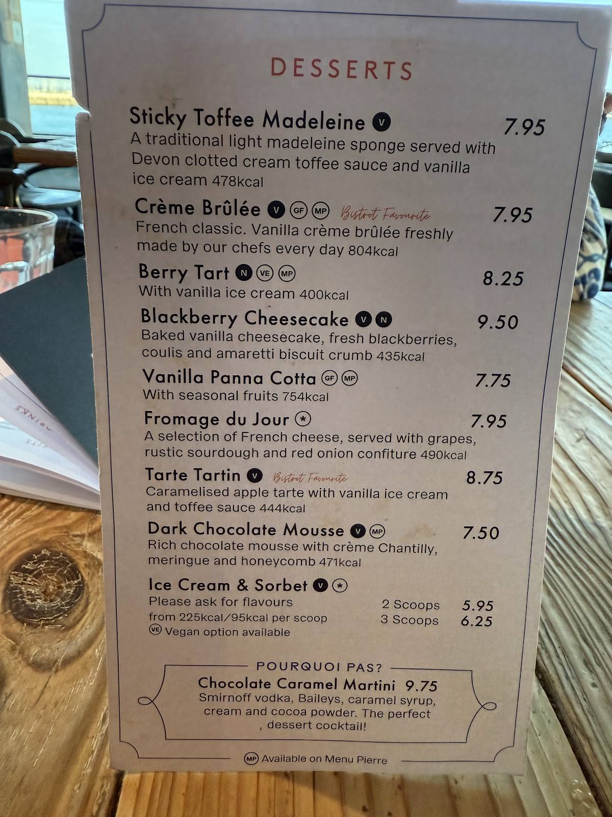Menu at Bistrot Pierre - Torquay restaurant, Torquay, Abbey Crescent