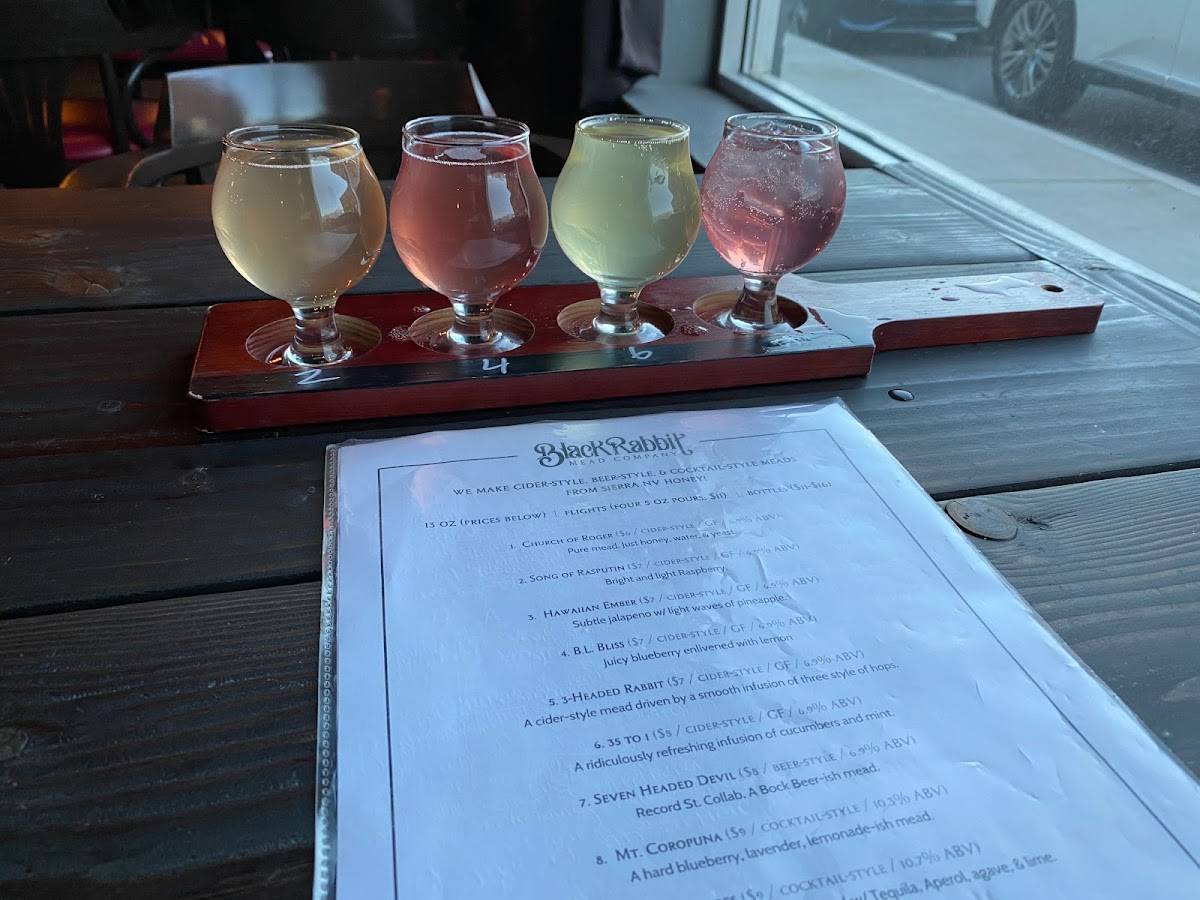 Menu at Black Rabbit Mead Company pub & bar, Reno