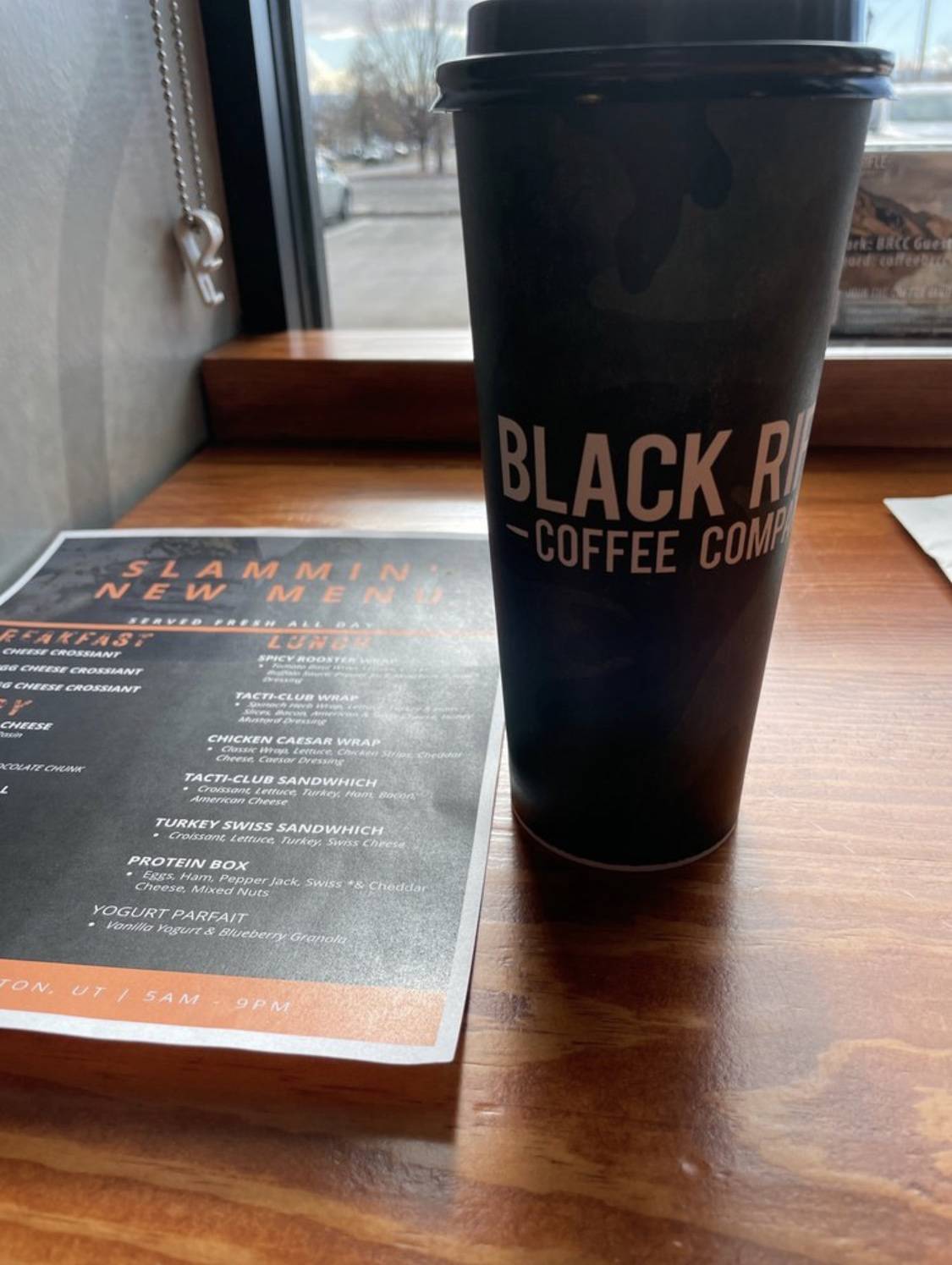 Menu at Black Rifle Coffee Company, Layton