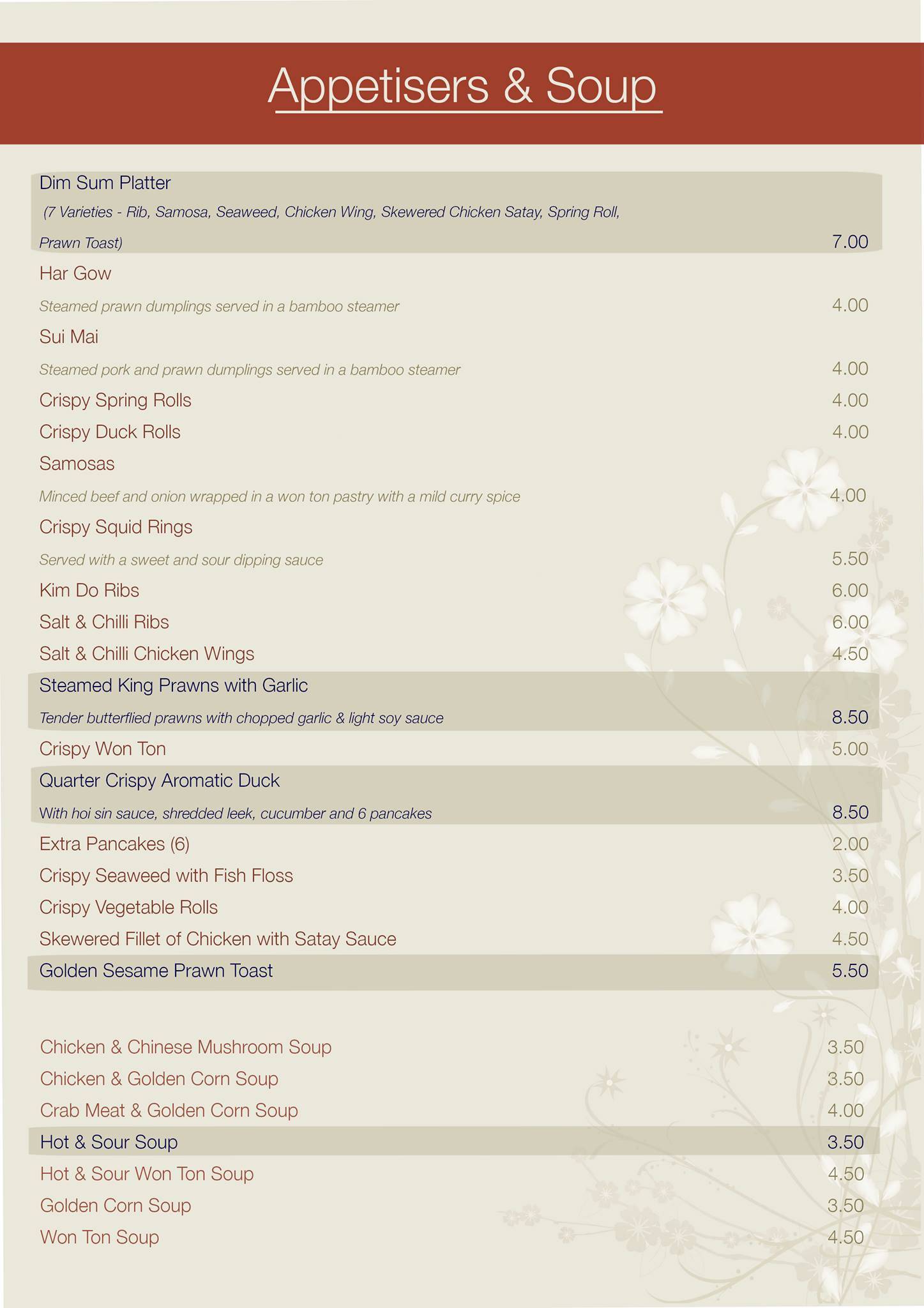 Menu at Paramount Chinese Restaurant, Blackpool
