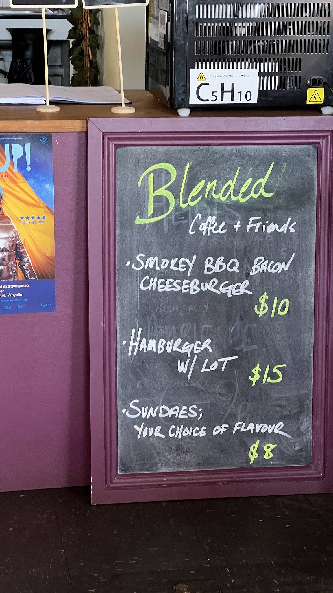 Menu at Blended cafe, Whyalla