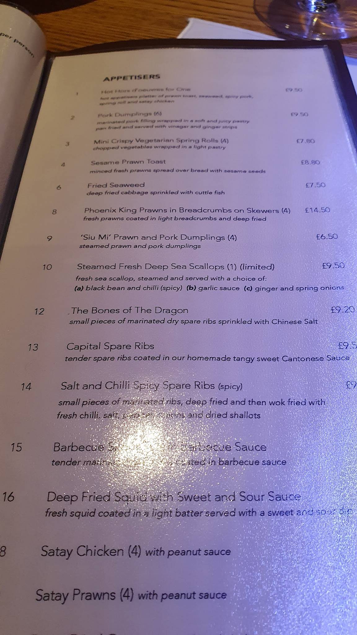 Menu at Blue Orchid restaurant, Romford, 70 North St