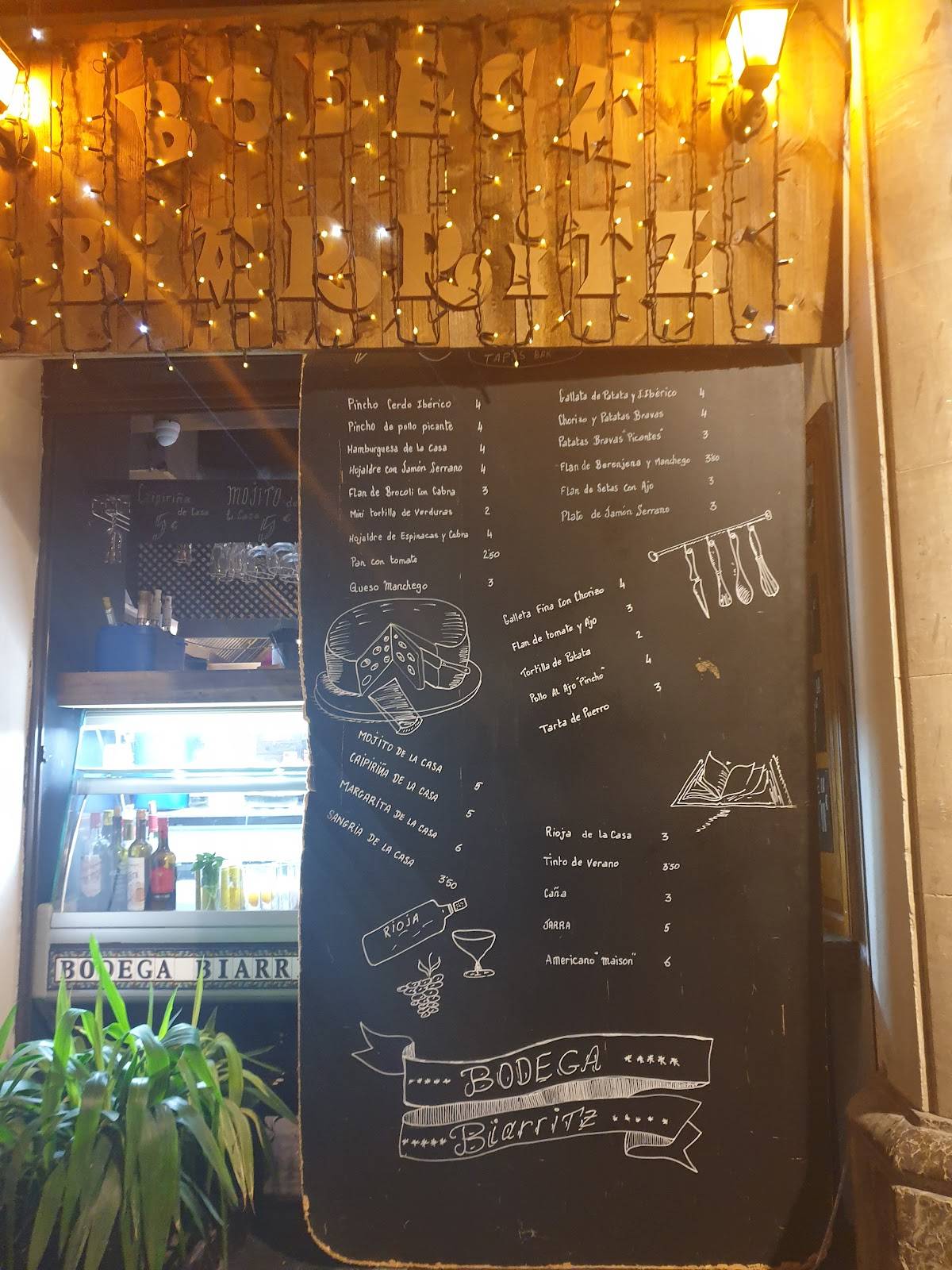 Menu at Bodega Biarritz 1881 restaurant, Barcelona, Carrer Nou de Sant ...