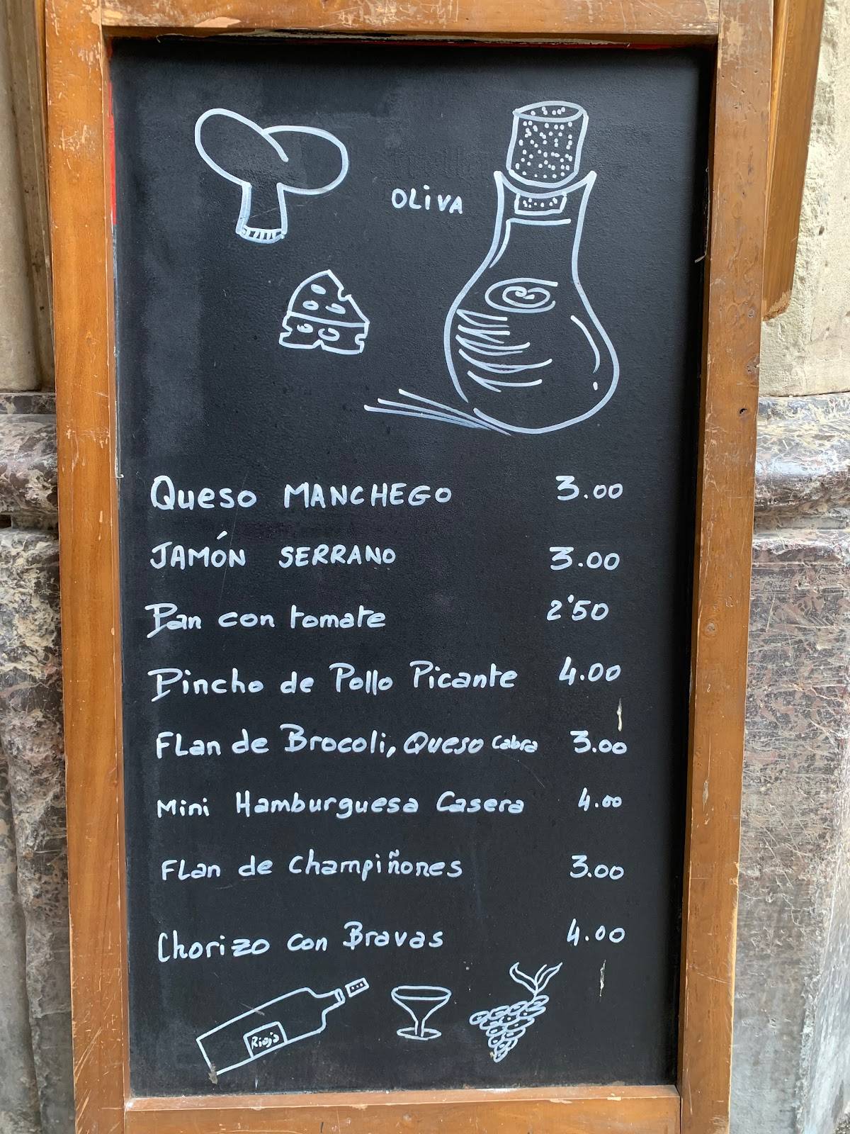 Menu at Bodega Biarritz 1881 restaurant, Barcelona, Carrer Nou de Sant ...