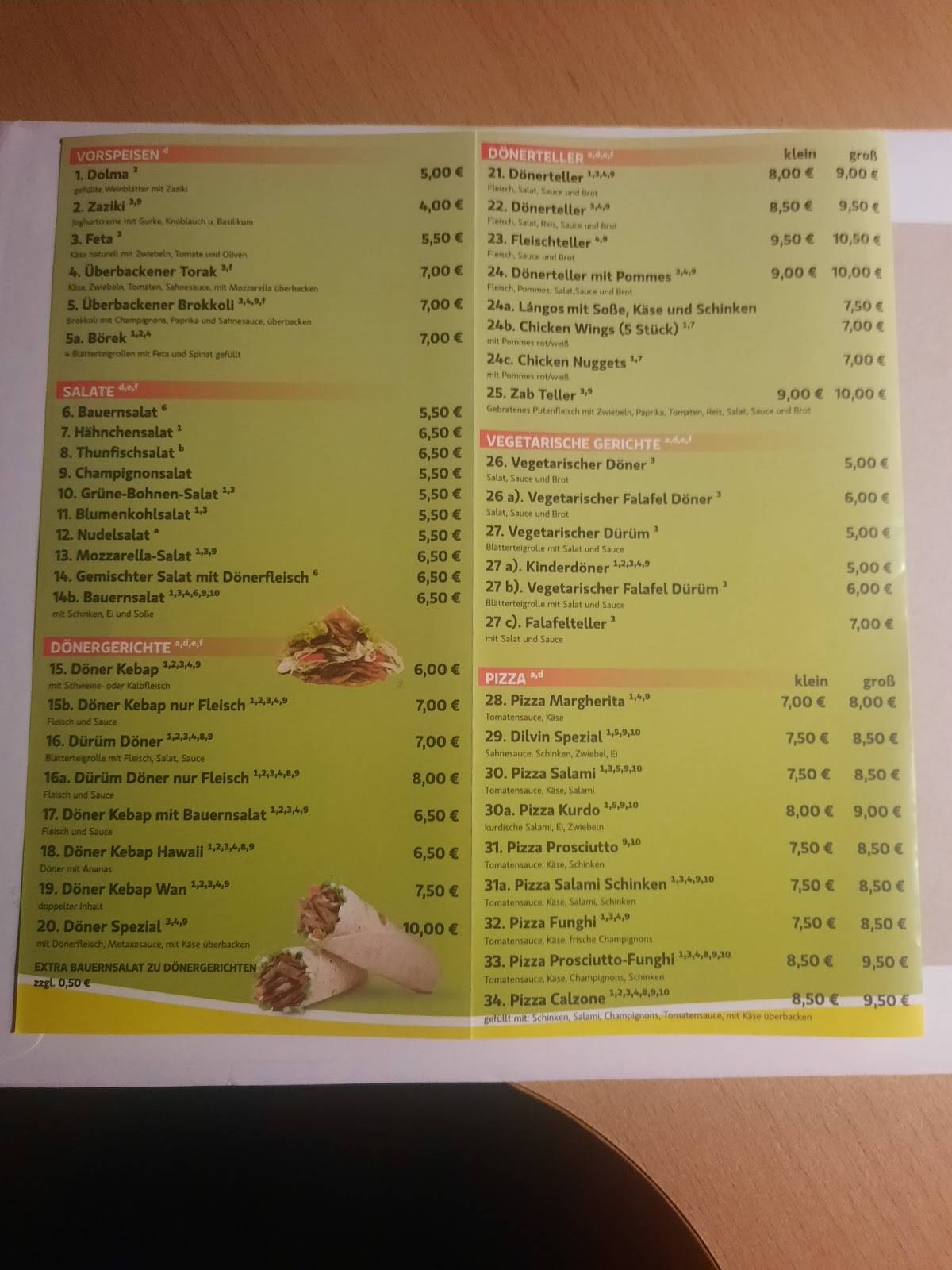 Speisekarte von Botan Döner Haus restaurant, Ebersbach-Neugersdorf