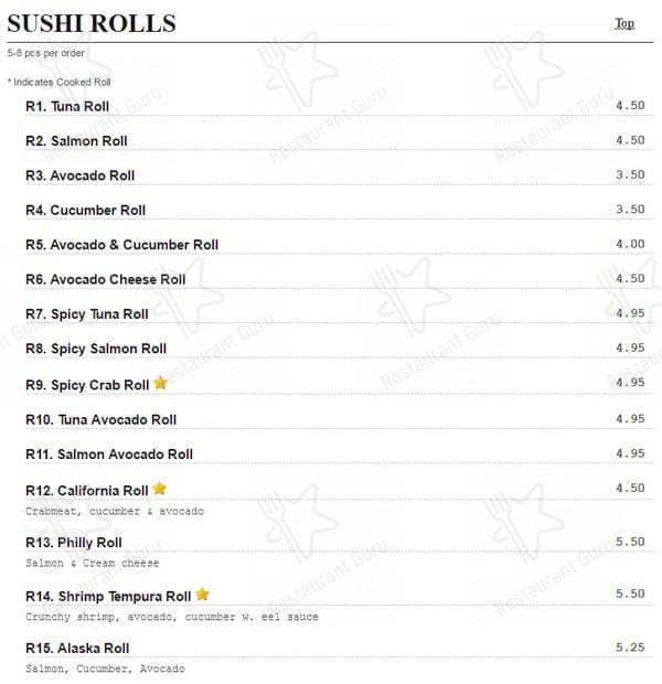 Menu at Sakura Express restaurant, Brainerd