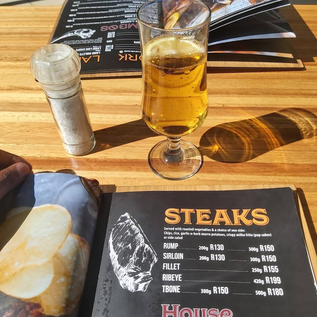 Menu at Braza restaurant, Bloemfontein, Loch Logan