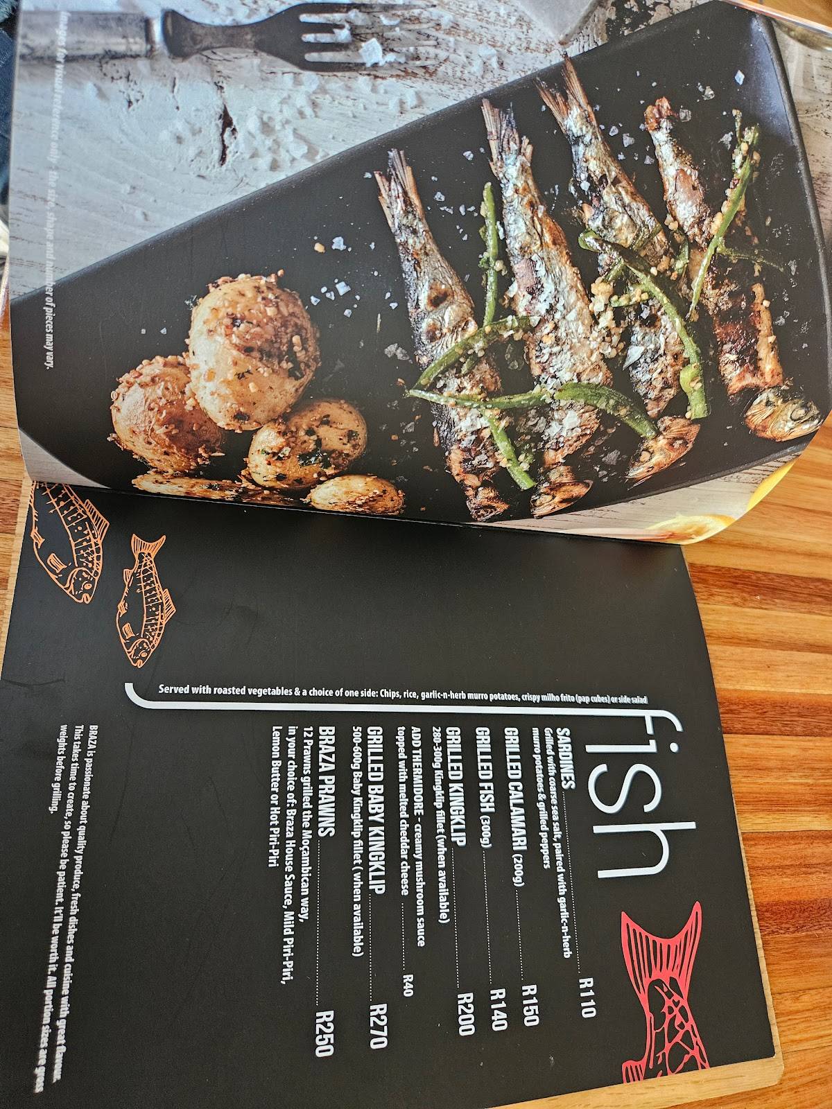 Menu at Braza Loch Logan Waterfront Bloemfontein restaurant ...