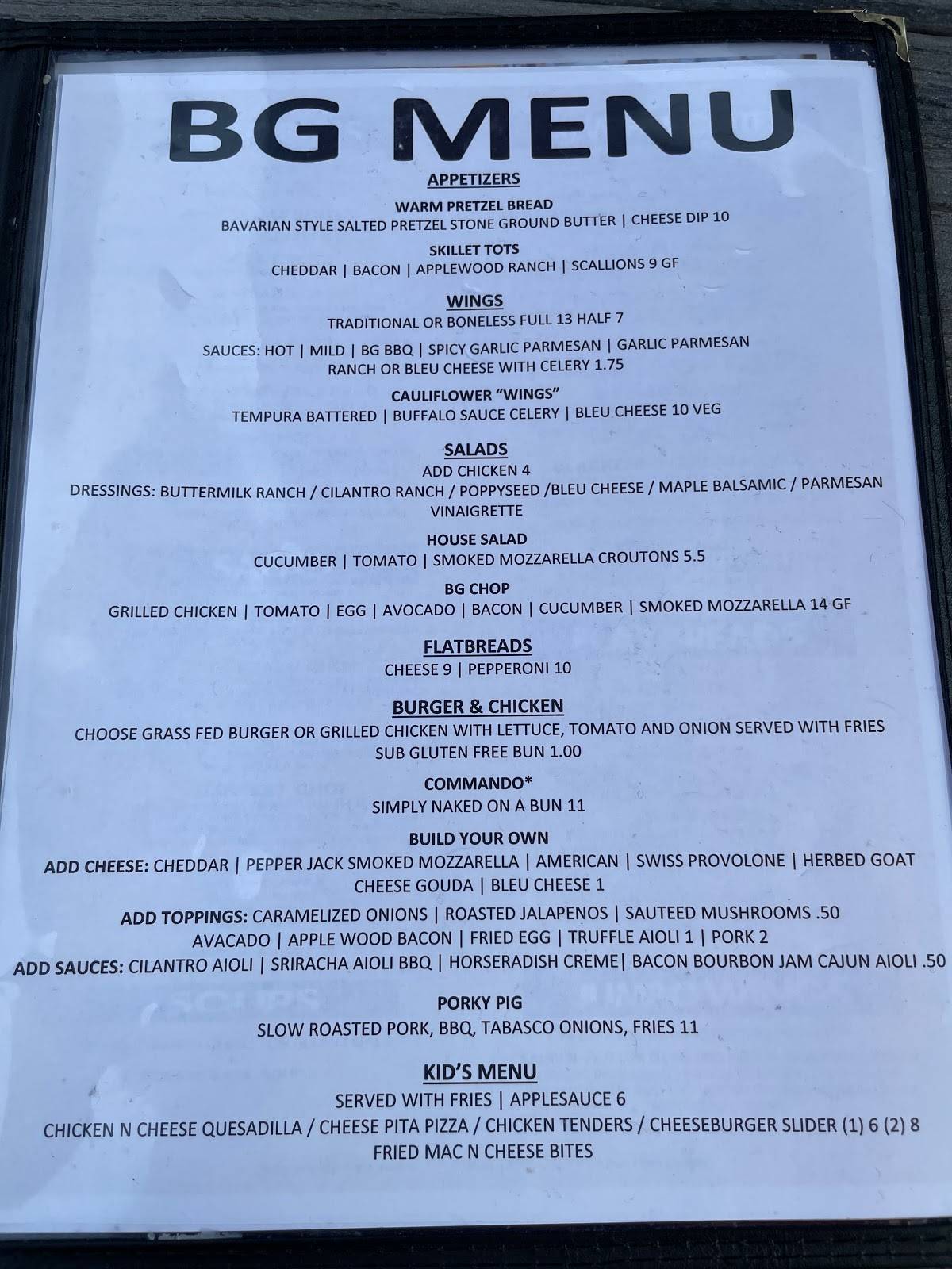 Menu at Brew Garden pub & bar, Strongsville