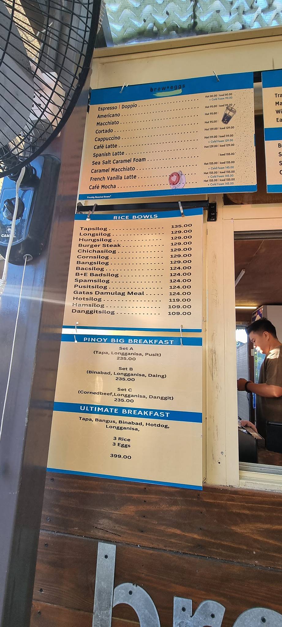 Menu at Brew & Eggs Cafe, Tarlac City