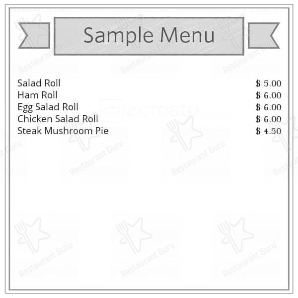 Menu at Briar Hill Traditional Bakehouse restaurant, Briar Hill