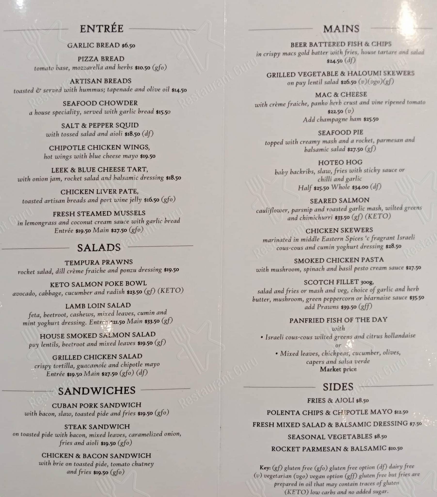 Menu at Bridge House Lodge Bar & Restaurant, Warkworth
