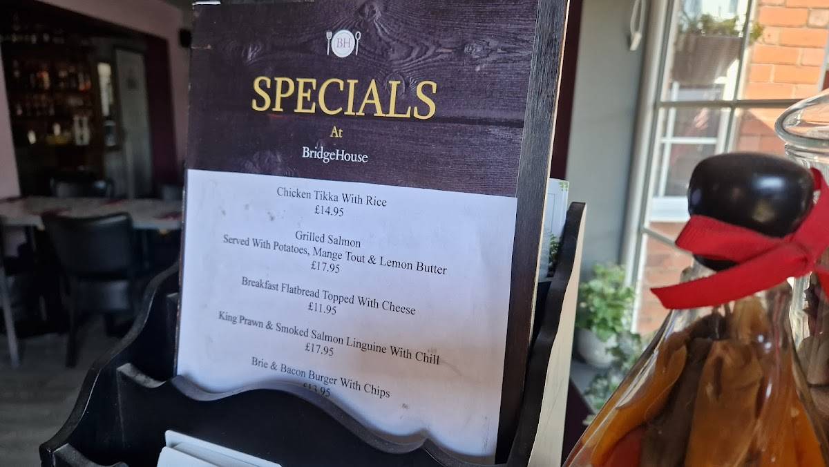 Menu at Bridge House Restaurant- BOOKING RECOMMENDED PLEASE, Belper
