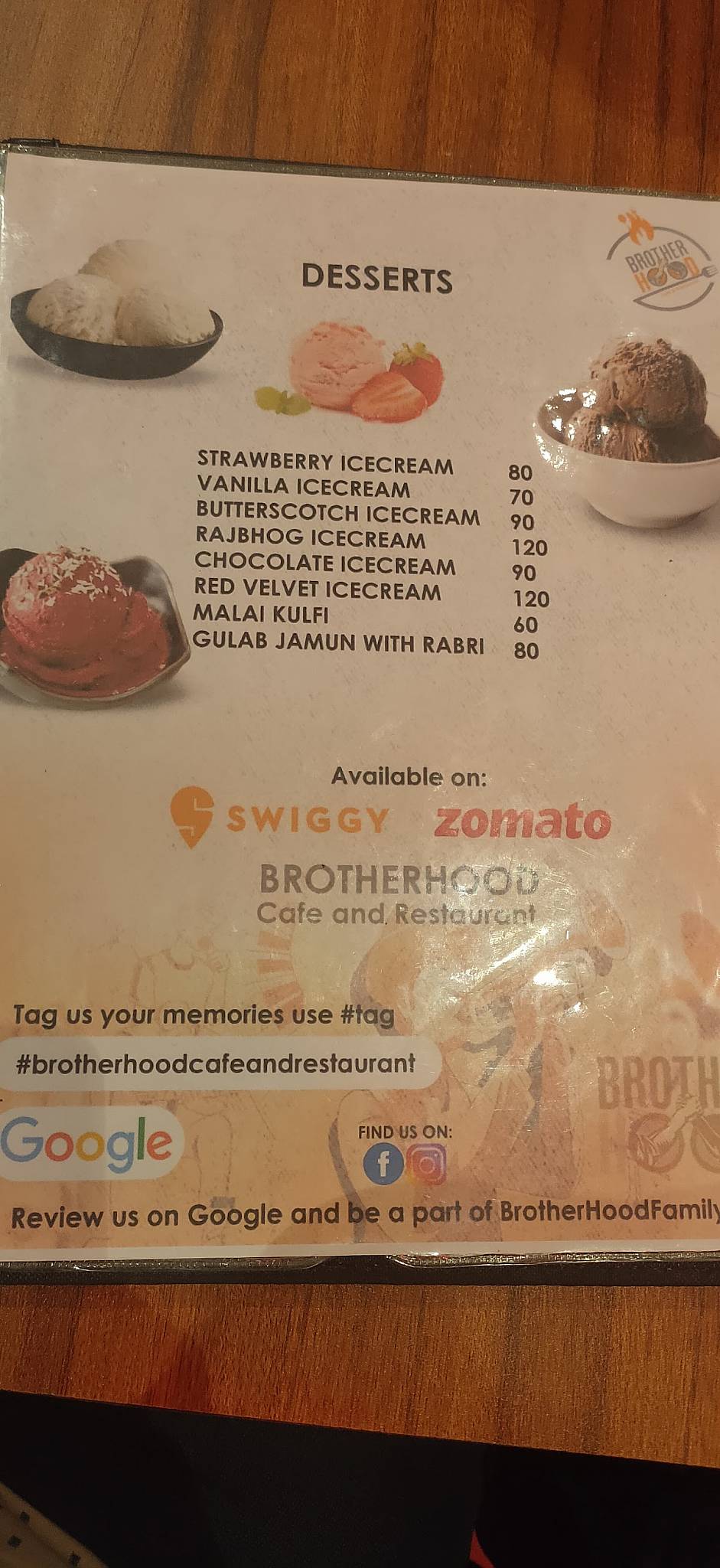 Menu at Brotherhood Cafe and Restaurant, Silchar