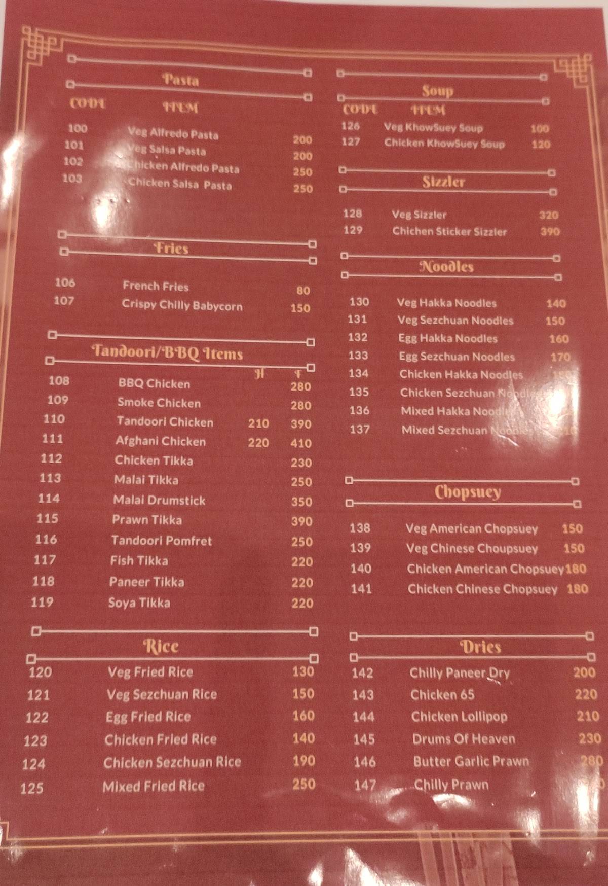 Menu at Brotherhood Cafe and Restaurant, Silchar