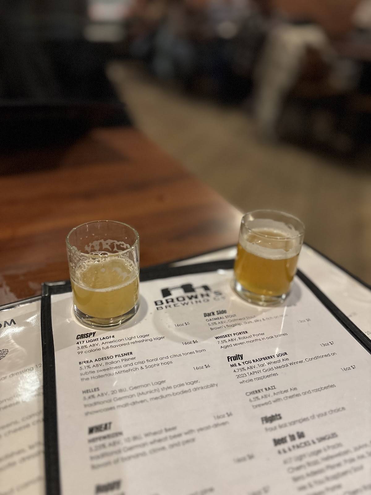Menu at Brown's Brewing Company's Troy Taproom and Brewery pub & bar, Troy