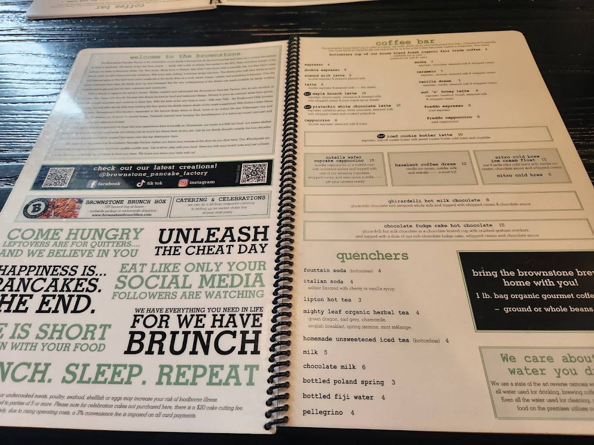 Menu at Brownstone Pancake Factory (Freehold, NJ) cafe, Freehold