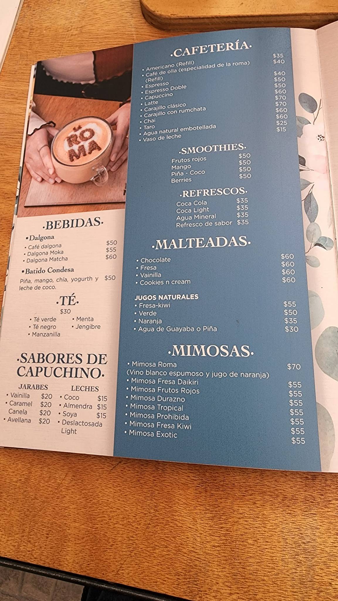 Carta del restaurante La Roma Brunch Norte, Aguascalientes