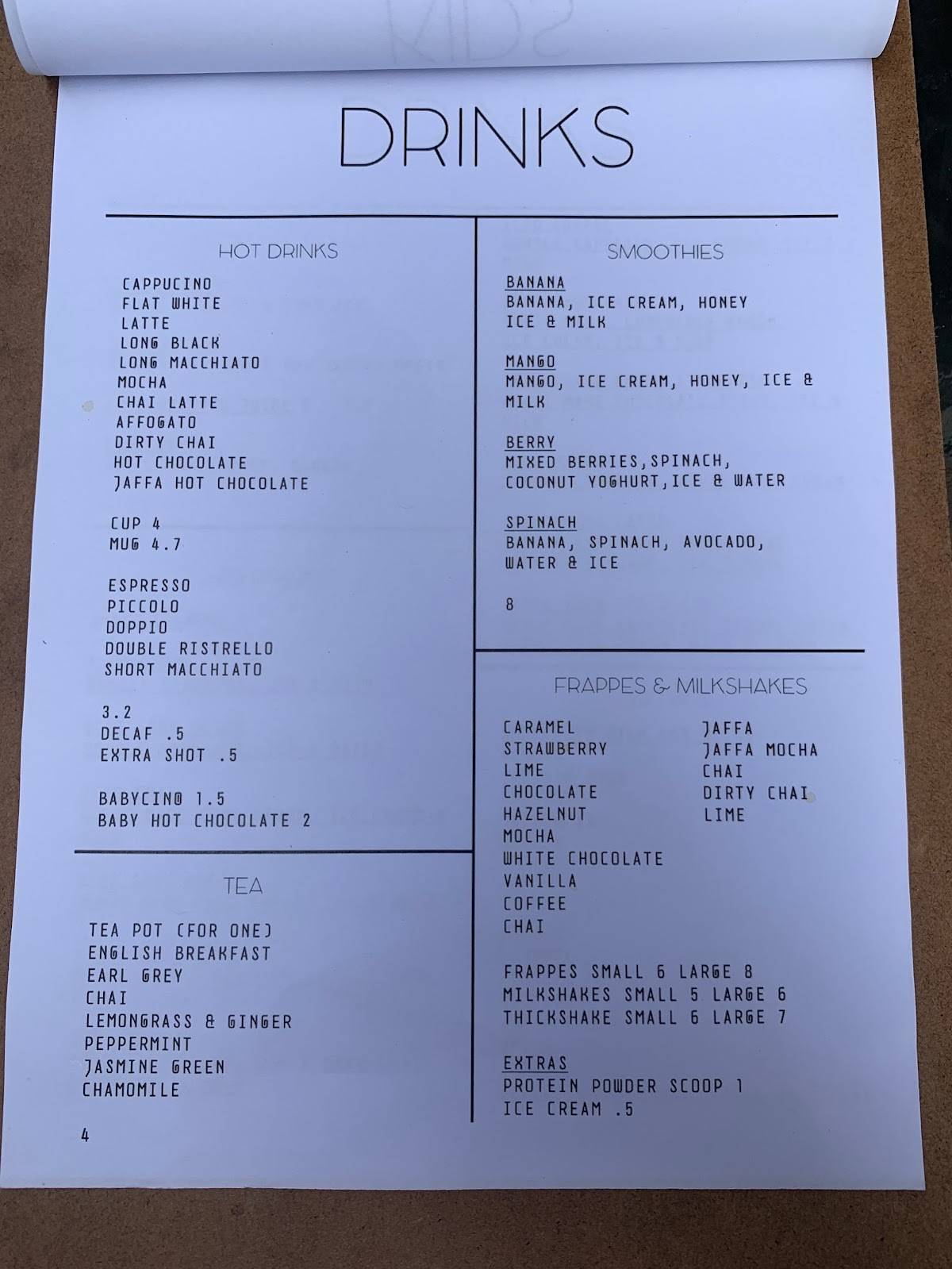 Menu at Outside In Cafe, Windsor, 110 Maygar St