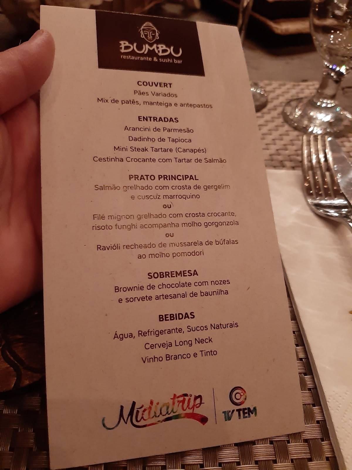 Menu em Bumbu Restaurante & Sushi Bar Grupo Espaço Campolim, Sorocaba