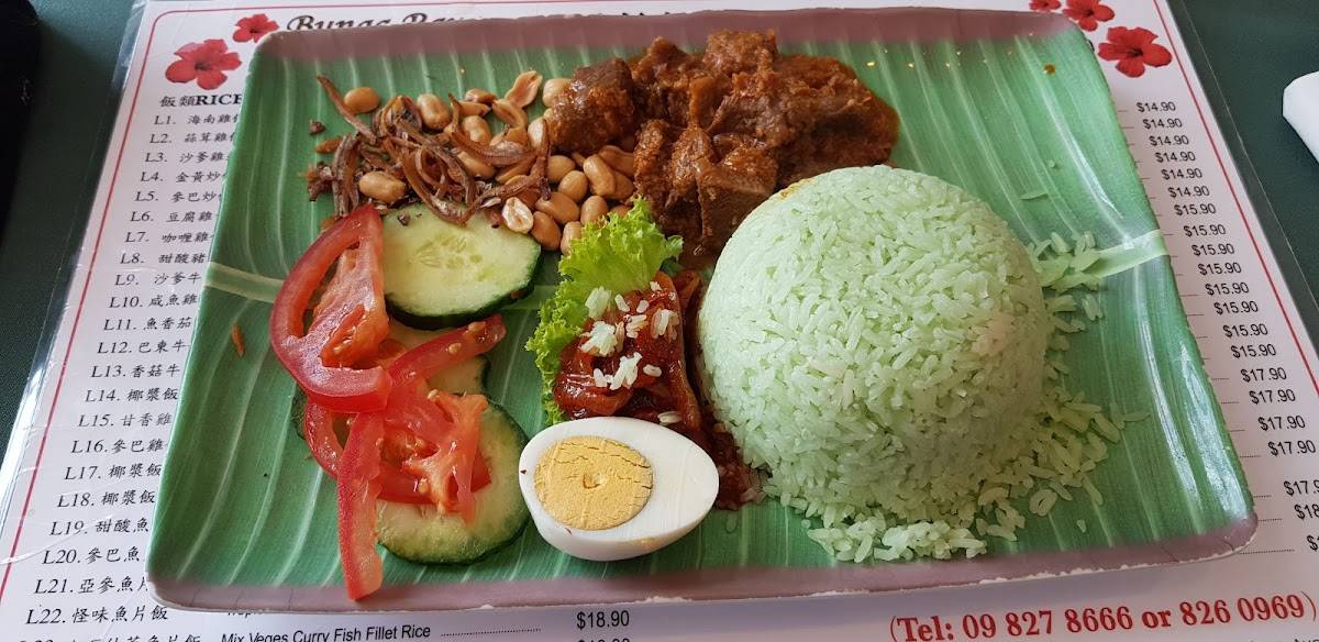 Menu at Bunga Raya Restaurant, Auckland