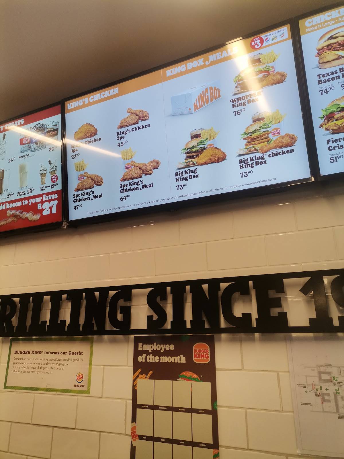 Menu at Burger King Sanridge Square (Drive-Thru) restaurant, Midrand