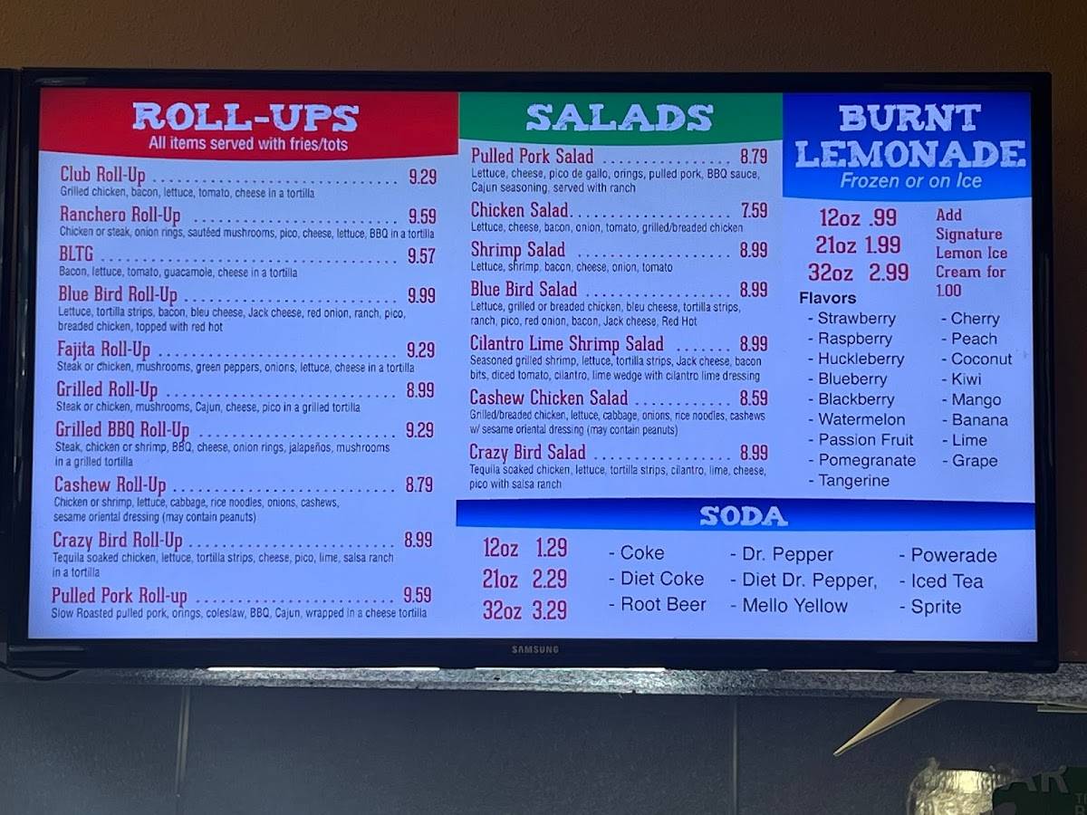Menu at Burnt Lemon Grill restaurant, Twin Falls, Shoshone St E