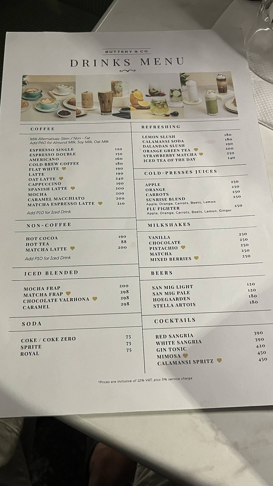 Menu at Buttery & Co. restaurant, Makati