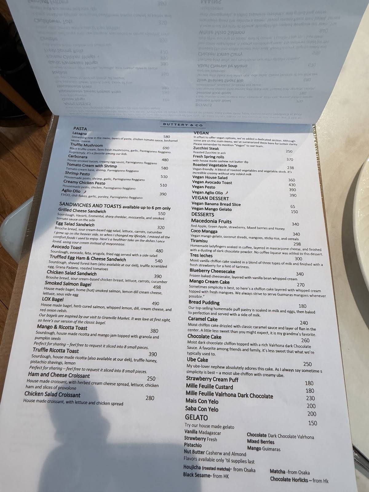 Carta de parrilla Buttery & Co, Ciudad Quezon