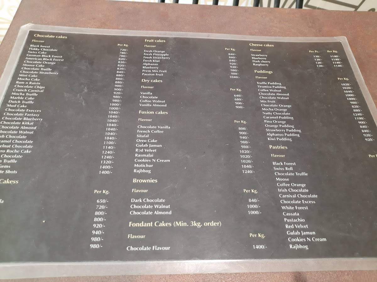 Menu at CAKE CULTURE, Ahmedabad, 1