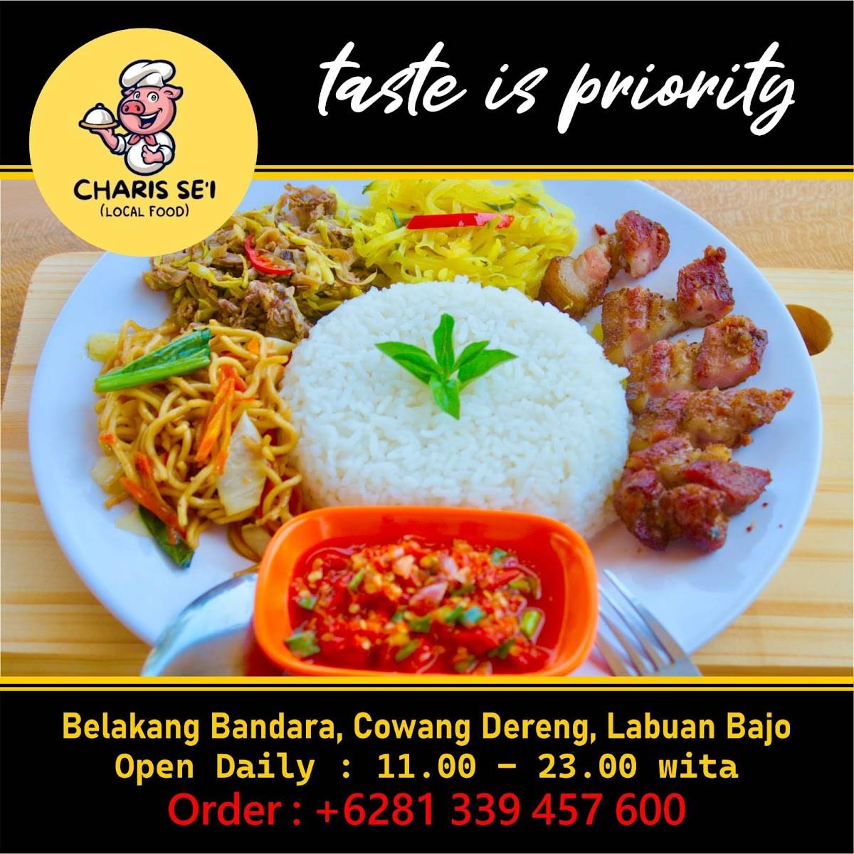 Menu at CHARIS Se'i Local Food "KHAS NTT" restaurant, Indonesia