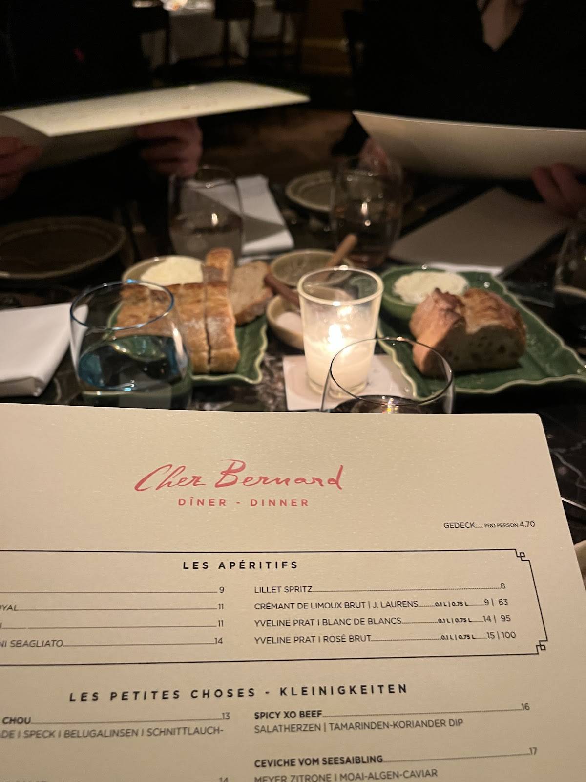 Menu au CHEZ BERNARD Restaurant et Bar, Vienne