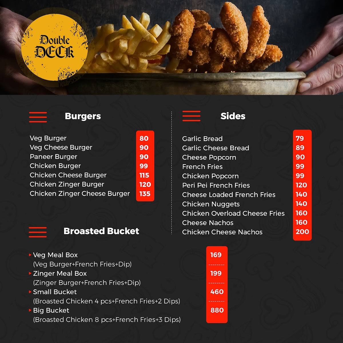Menu at Café DOUBLE DECK, Hyderabad