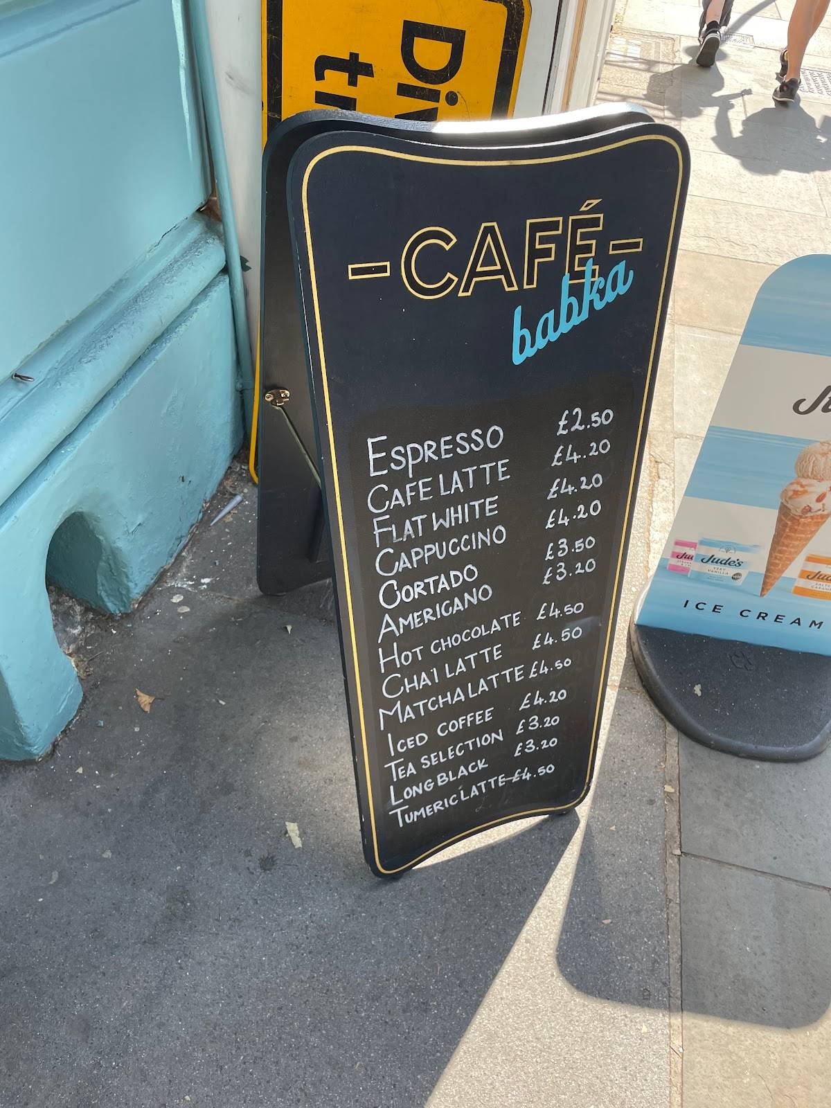 Menu at Cafe Babka with Gelupo, London
