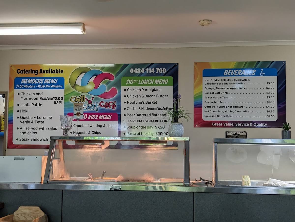 Menu at Chill Out Cafe, Coffs Harbour