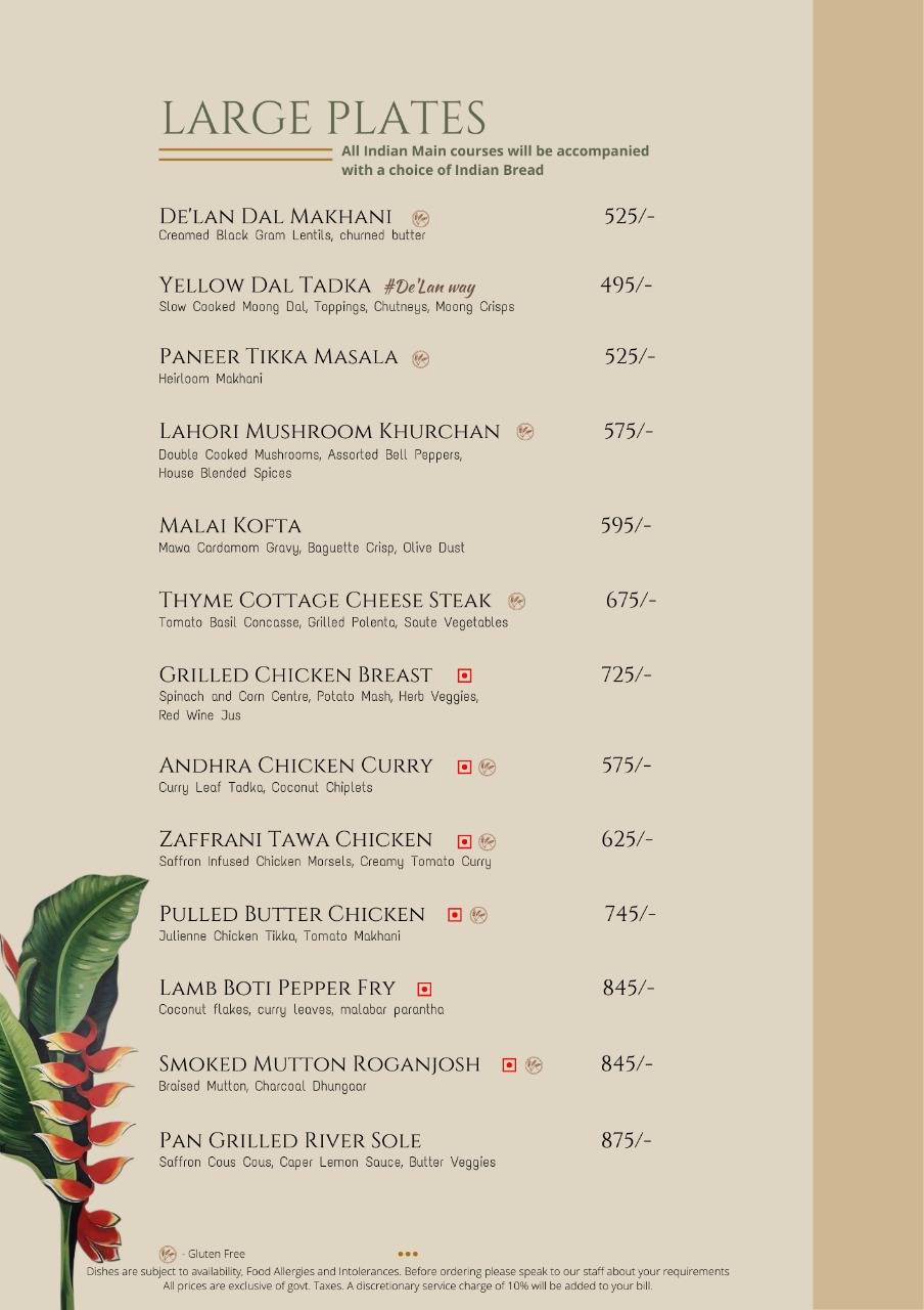 Menu at Cafe De'lan, Noida