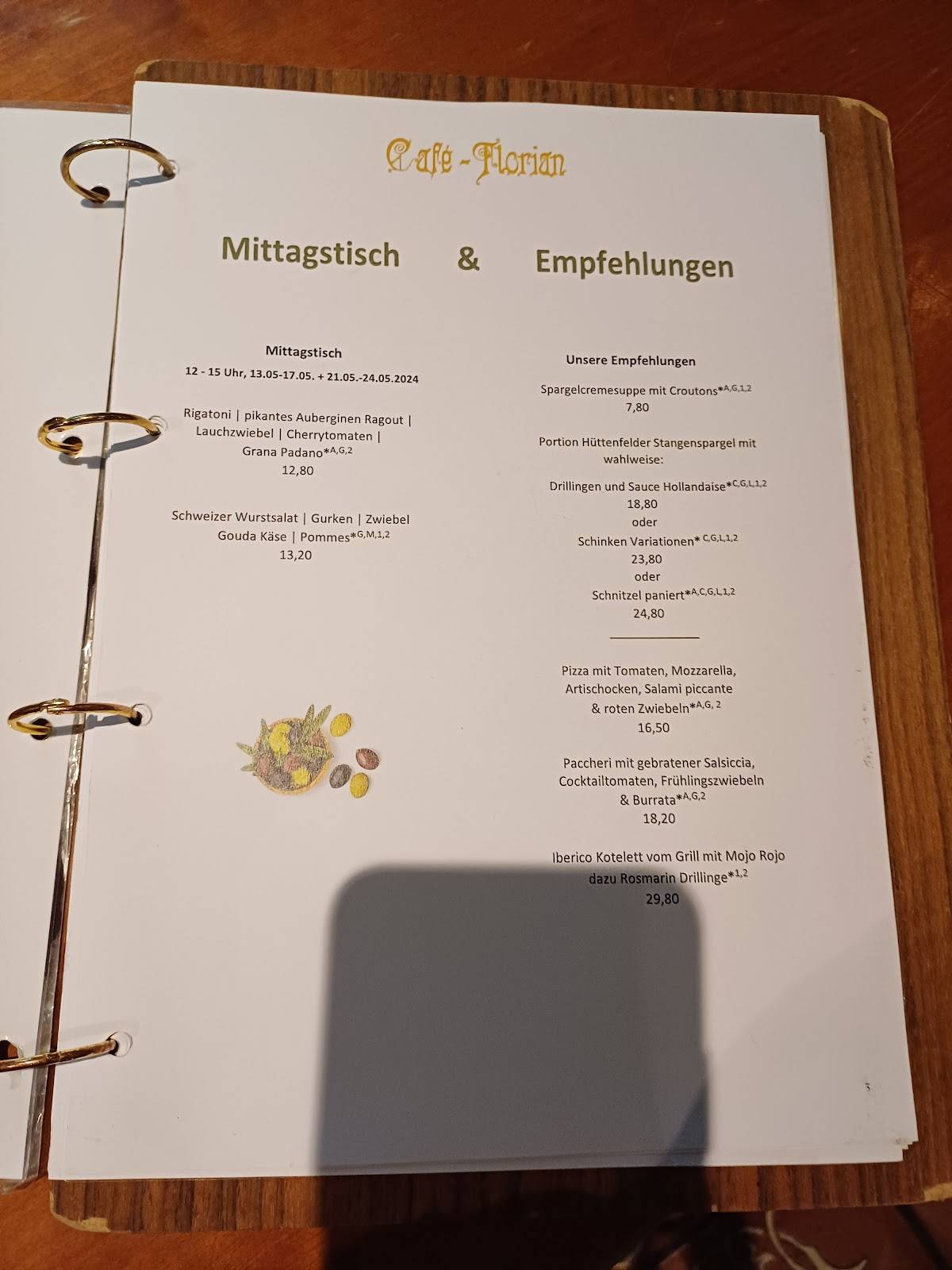 Speisekarte von Café Florian cafe, Weinheim