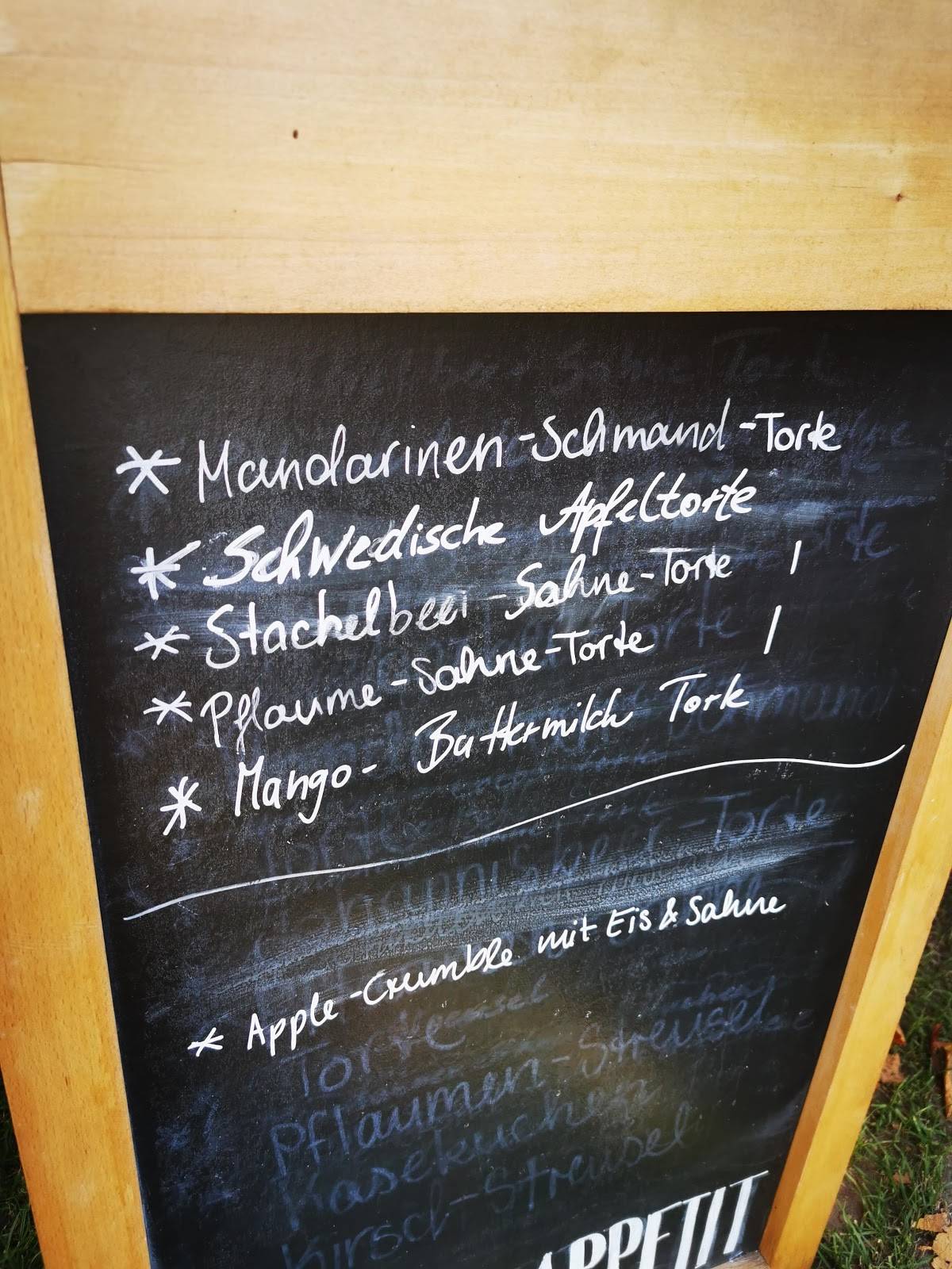 Menu at FRIEDA restaurant, Berlin