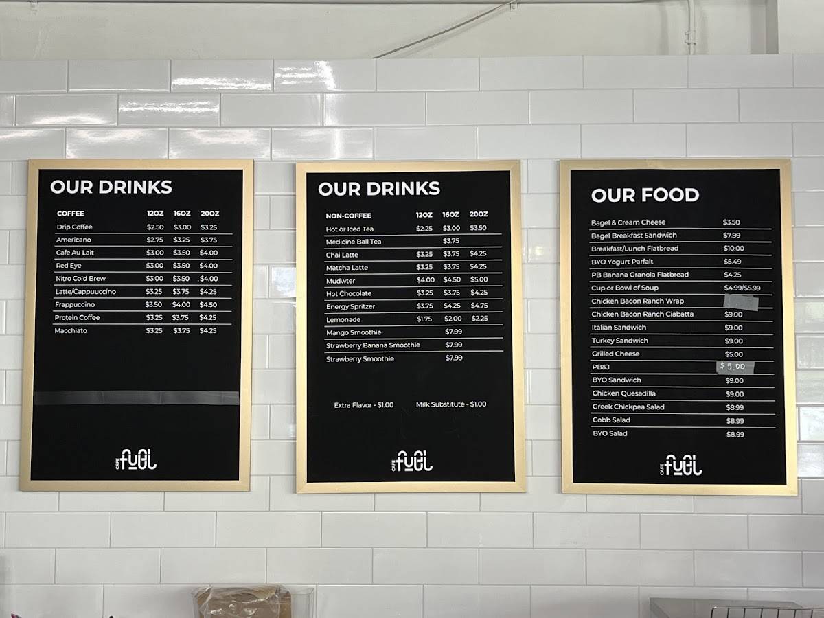 Menu at Cafe Fuel, Jackson