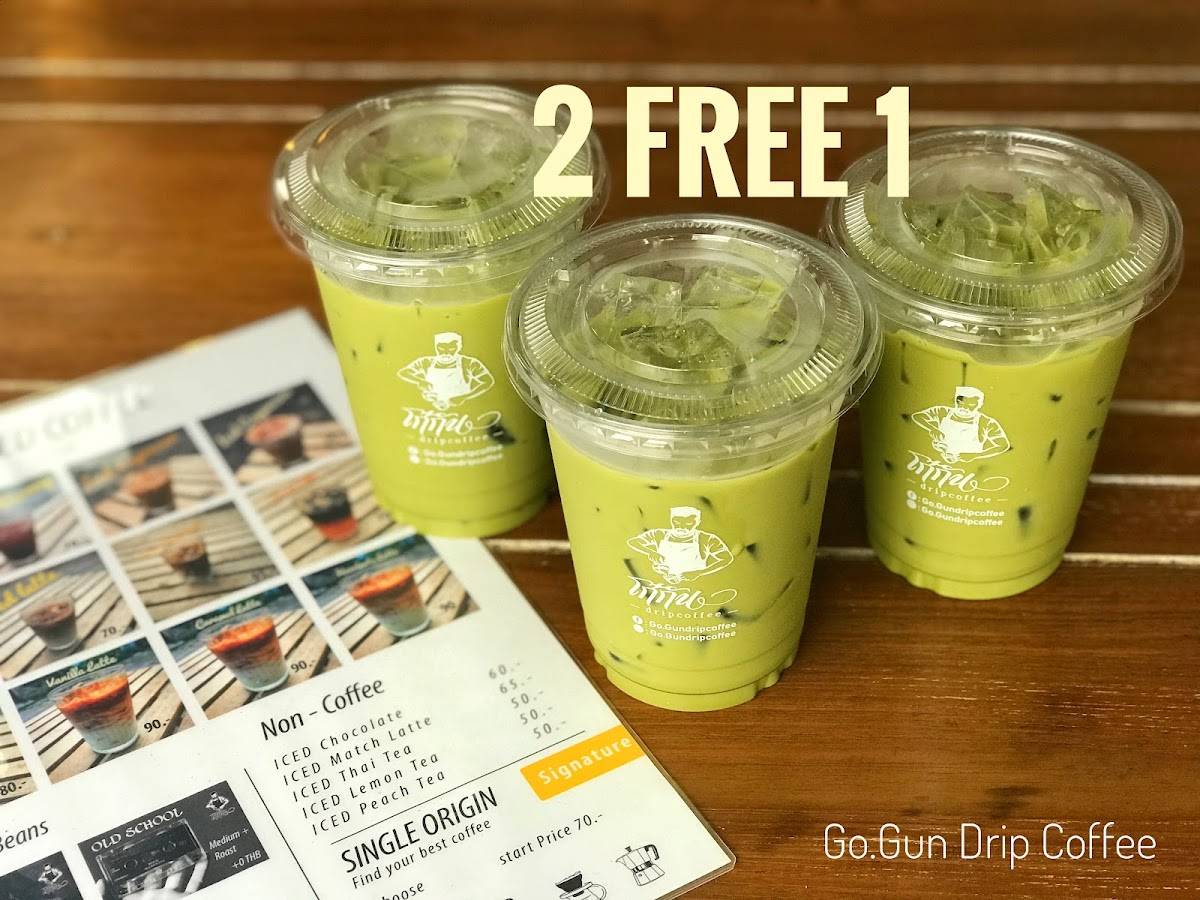 Menu at Go Gun Drip Coffee cafe, Bangkok