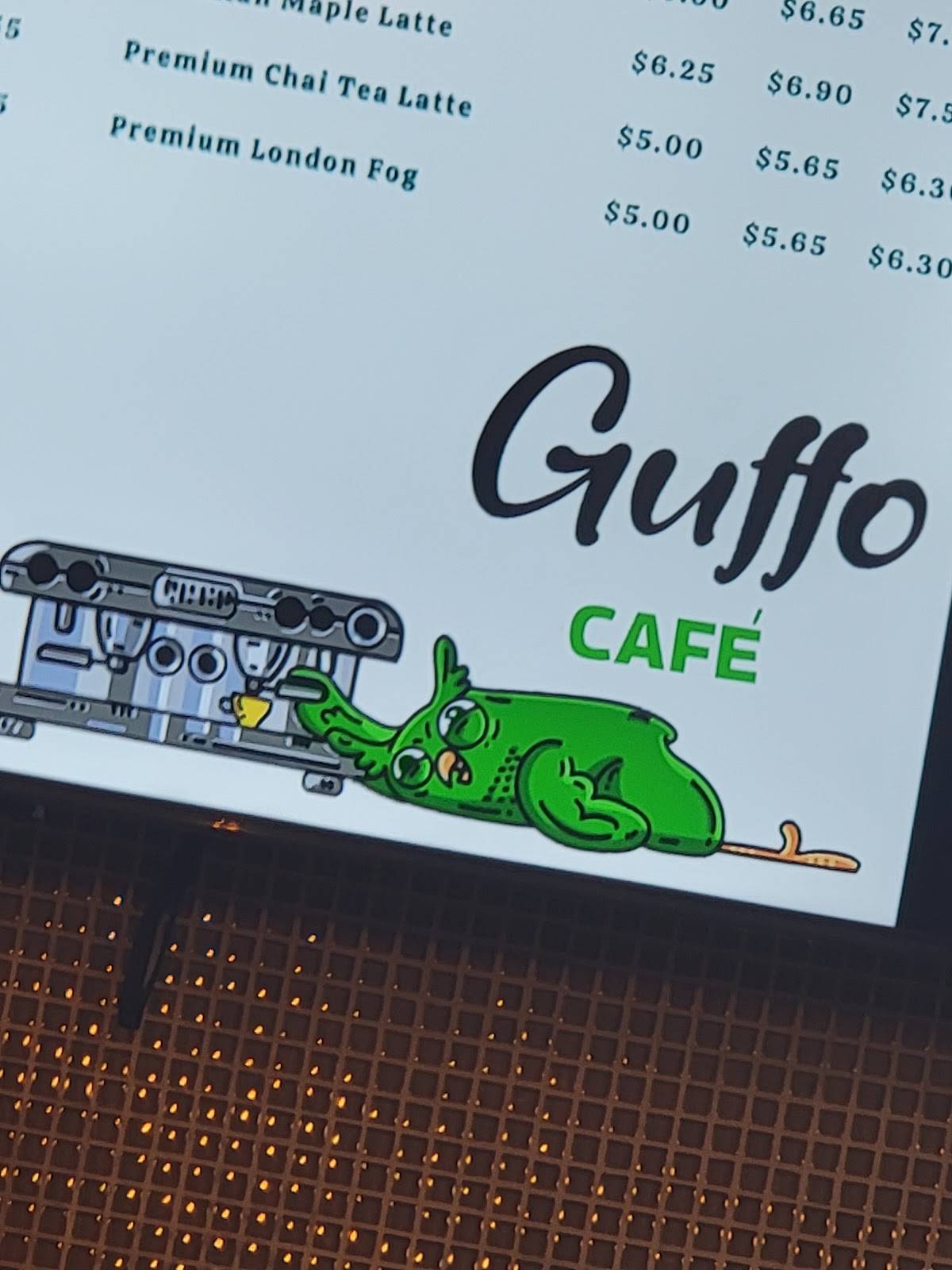 Menu at Guffo Café, Vancouver