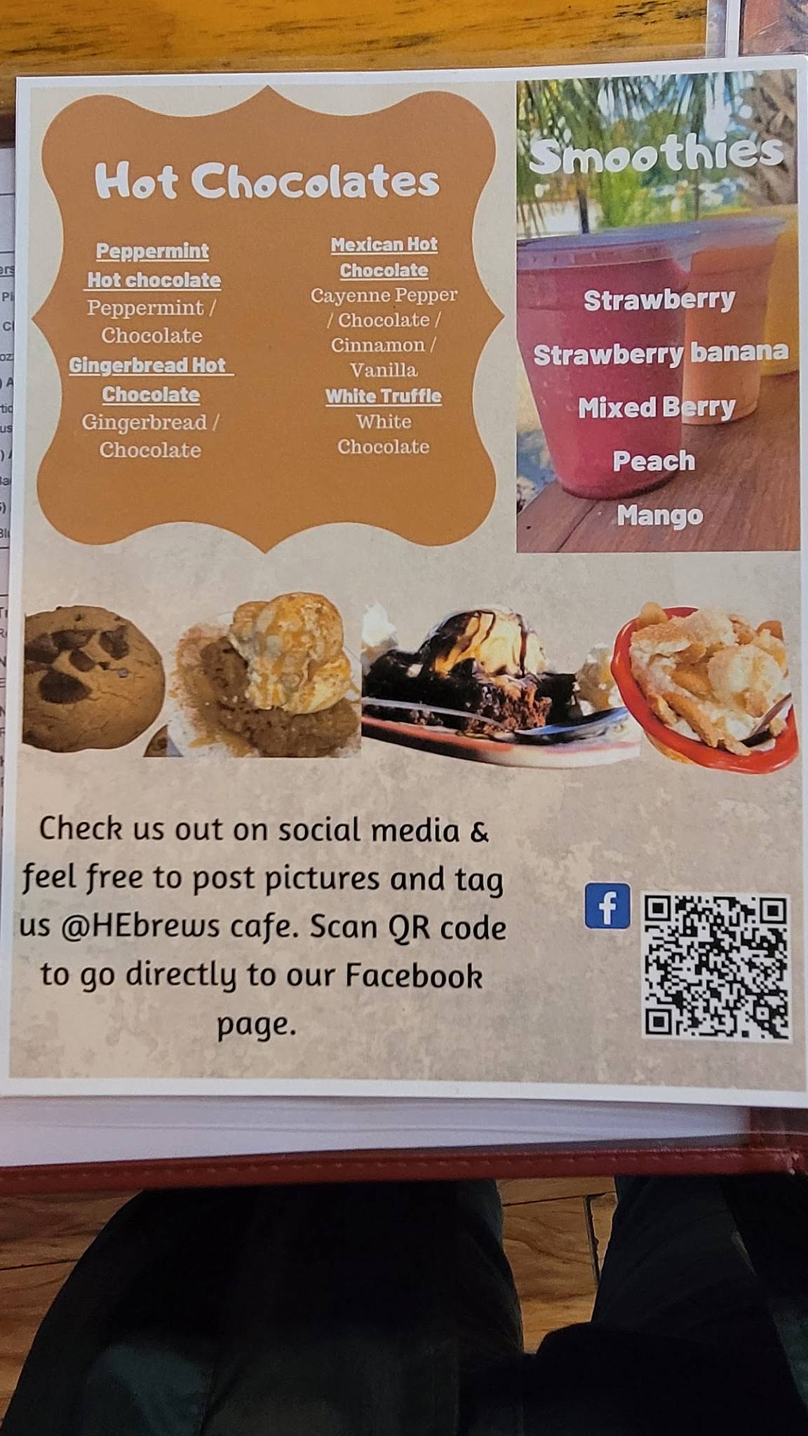 Menu at HEbrews Café cafe, Batesburg-Leesville