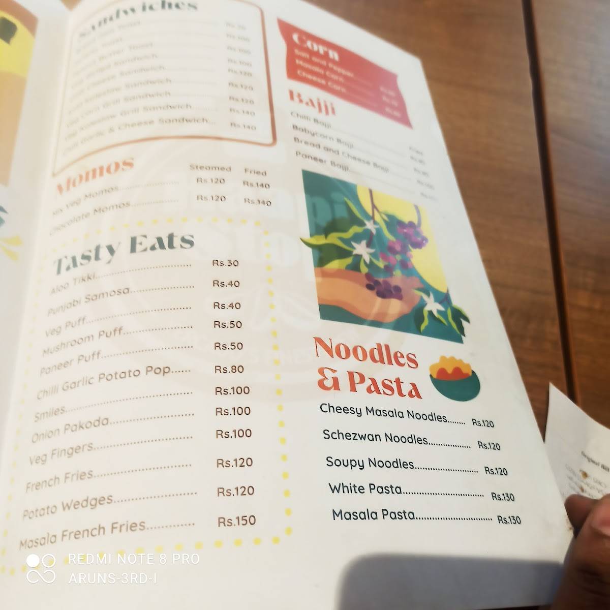 Menu at Kaapi Stop - Sai baba Colony, Coimbatore