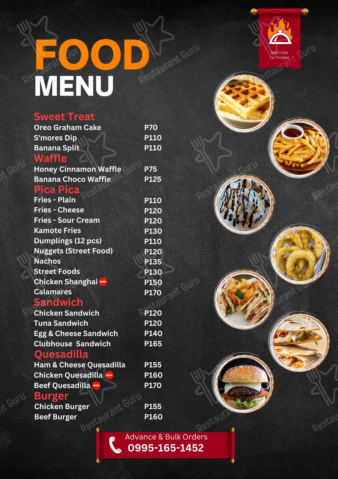Carta de Mithi Cafe La Trinidad, La Trinidad