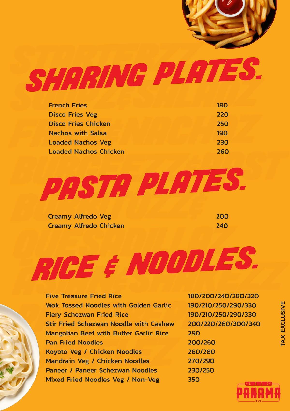 Menu at Cafe Panama - Tirunelveli, Tirunelveli