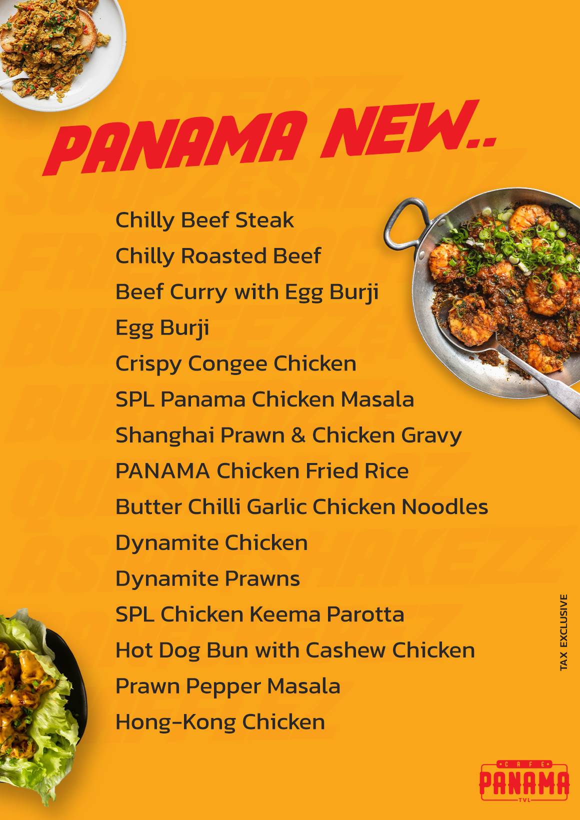 Menu at Cafe Panama - Tirunelveli, Tirunelveli